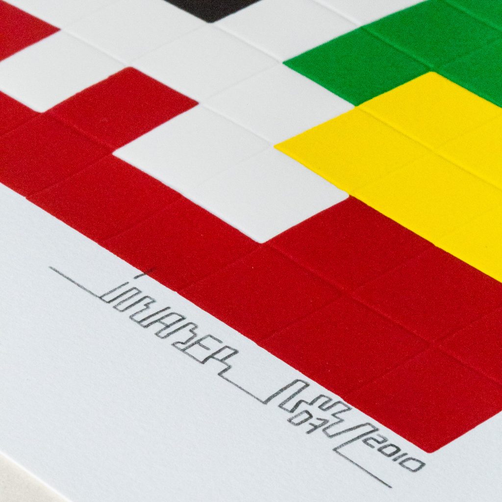 Invader, print Home Lego white : sérigraphie du street artiste français ...